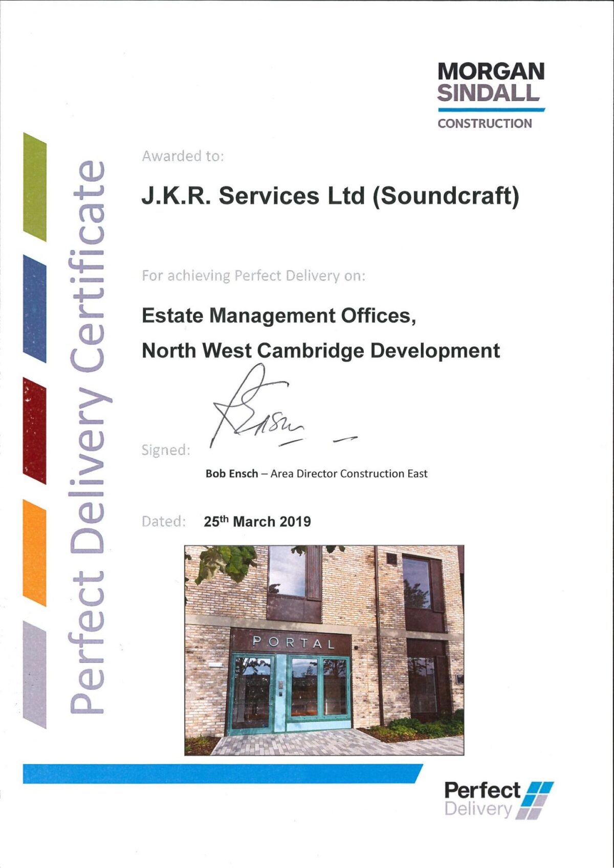 Perfect Delivery Certificate – delivered! - Soundcraft